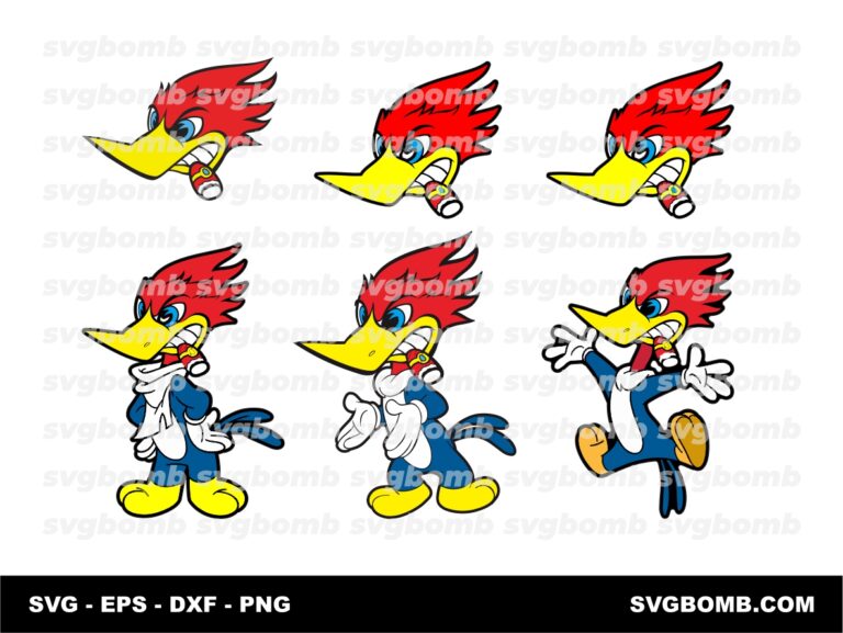 Woody Woodpecker Vector Layered SVG